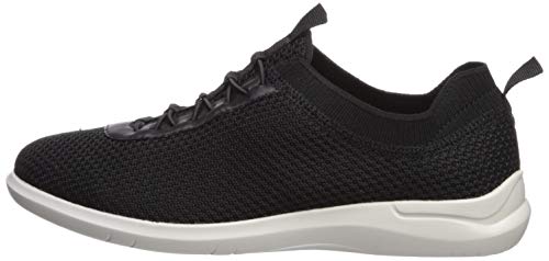 Aravon Women's PC Mesh Bungee Sneaker, Black Knit, 9