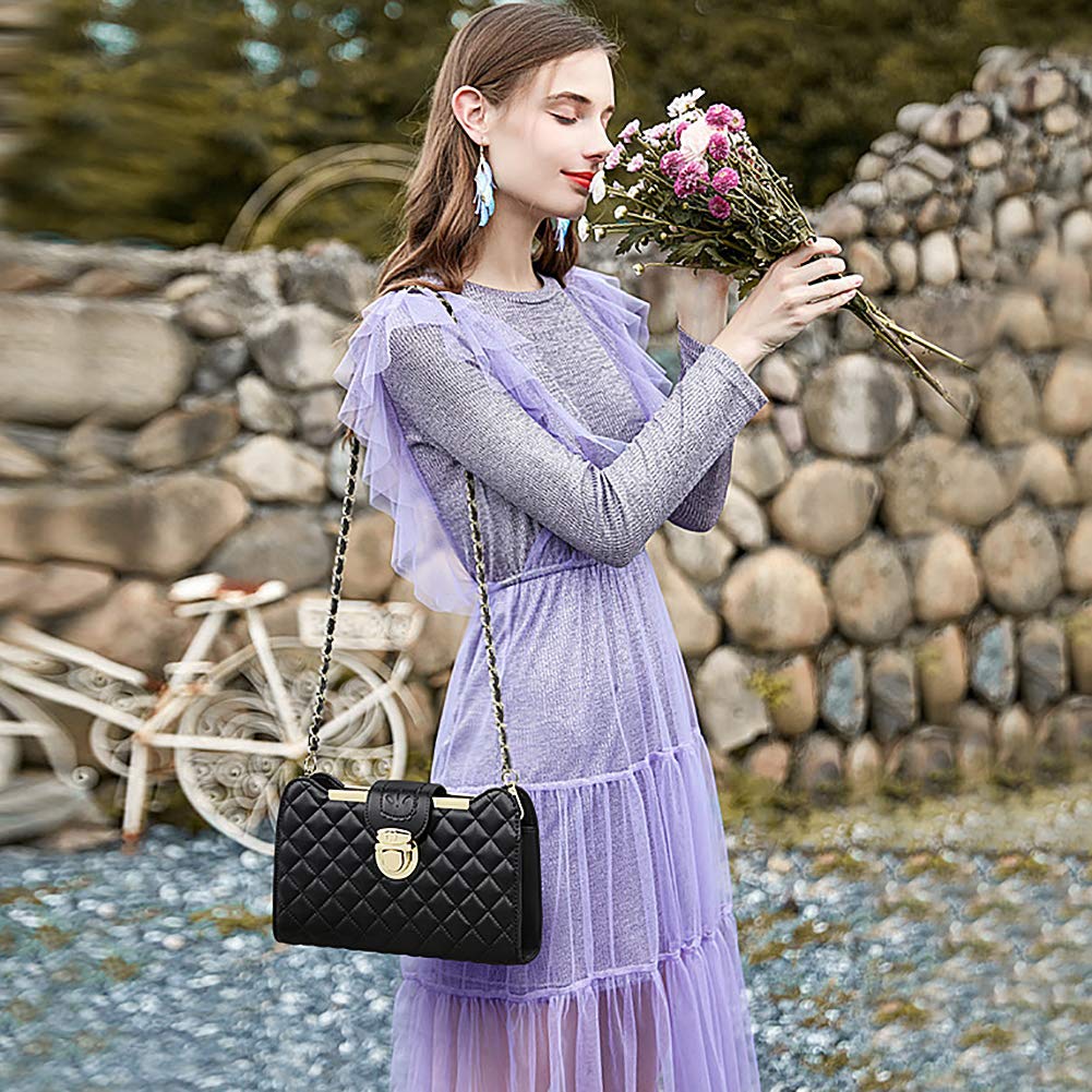 Glamorstar Gold Purse Chain Strap Vintage Woven Leather Replacement Chain Straps for Crossbody Bags Shoulder Handbag Satchels Wallets Black 120cm/47in