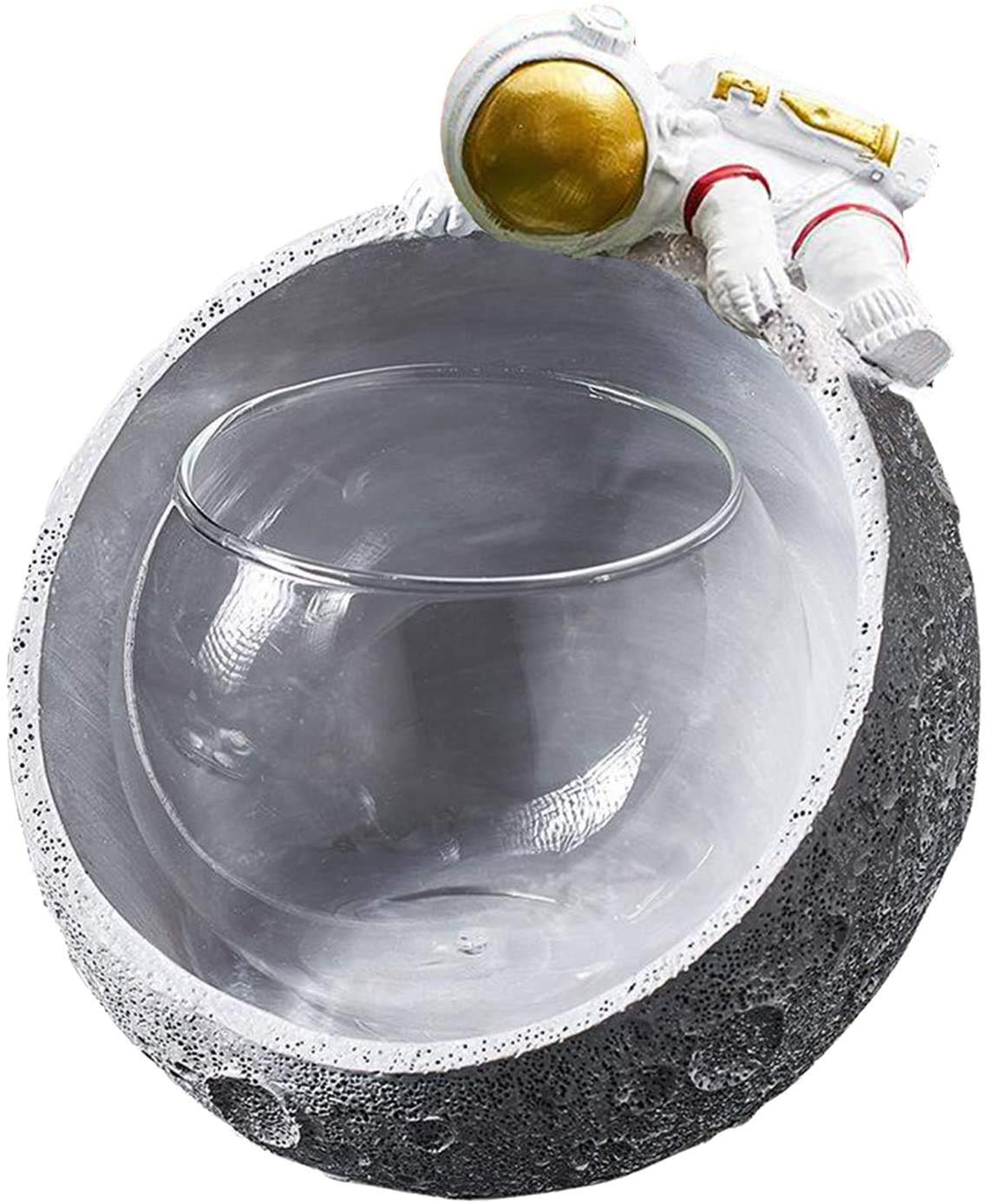 Glass Vase Astronaut Glass Planter Astronaut Ornaments Creative Desktop Flower Vases for Home Garden Wedding Decor - Golden