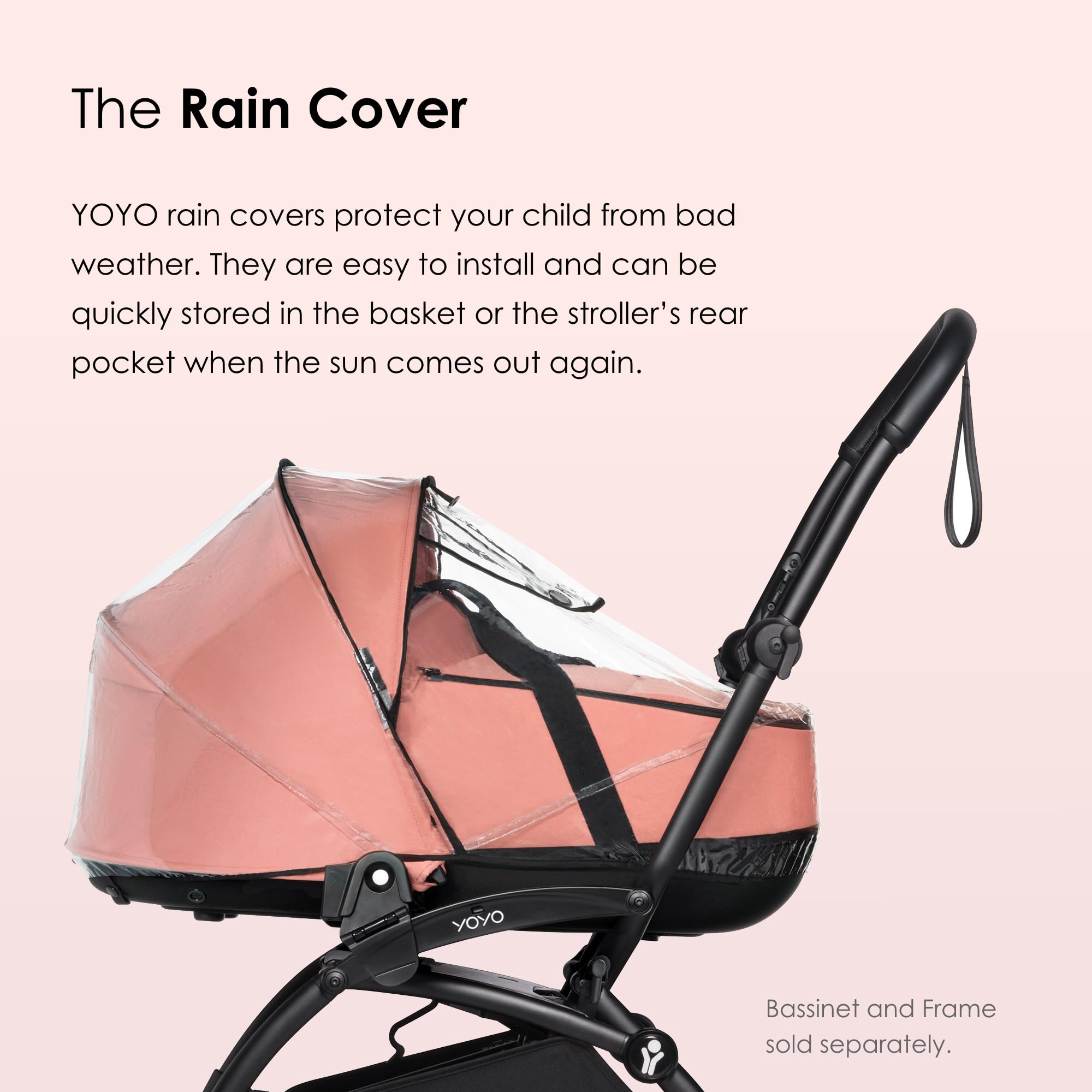 BABYZEN YOYO Rain Cover for Bassinet - Protect Baby from Bad Weather - Easy to Install & Store