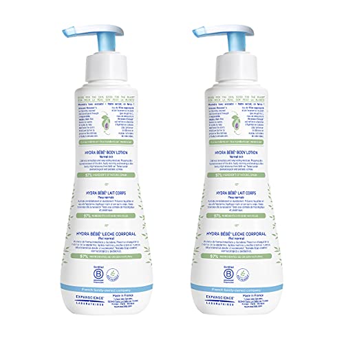 Mustela Hydra Bebe Body Lotion - Daily Moisturizing Baby Lotion with Natural Avocado, Jojoba & Sunflower Oil – 10.14 fl. oz. – 2-Pack