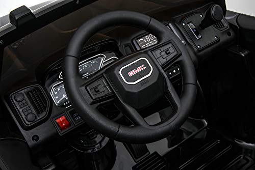 DAKOTT GMC Sierra Denali HD Two Seater 12 Volt Ride-On Truck w/ 2.4G Remote Control, LED Lights, Horn, Music, MP3/USB, Storage Box, Spring Suspension, Electric Vehicle for Kids .