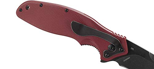 CRKT Shenanigan Maroon Everyday Carry, Plain Edge Blade, Liner Lock, Glass Reinforced Nylon Handle, Pocket Clip K800RKP