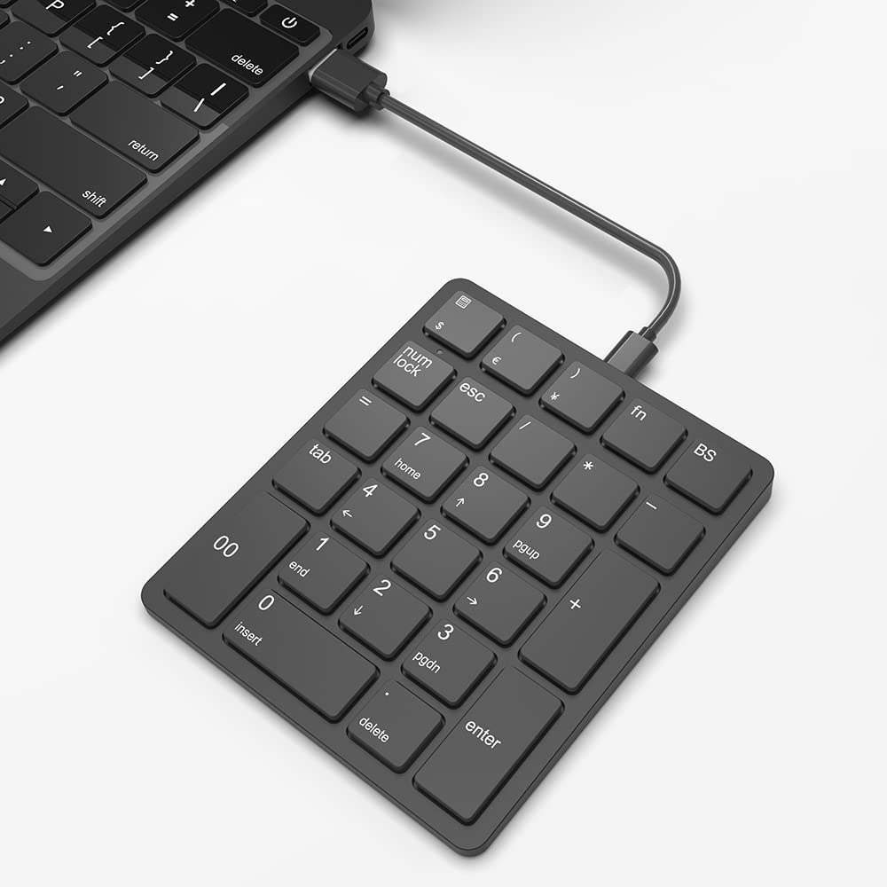 Astargo Stratosphere Wired Number Pad for Laptop - Slim USB Numeric Keypad with 3.9ft Cable, Plug and Play 26 Keys - Keyboard Numpad Compatible with Windows PC - Perfect Add On 10 Key USB Keypad