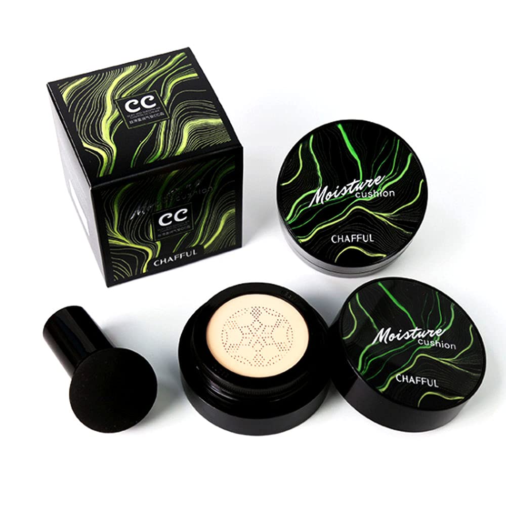 ASCOKA Mushroom Head Air Cushion CC Cream Foundation, Moisturizing BB Cream Nude Long Lasting Matte Concealer Air Heads CC Cream Face Makeup Foundation (Natural)