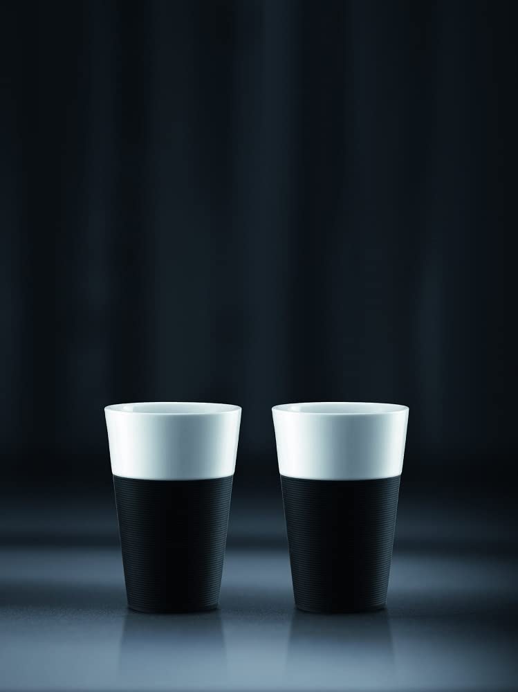 Bistro 11583-01 2-Piece Mug With Silicone Sleeve 0.6L - Black/white