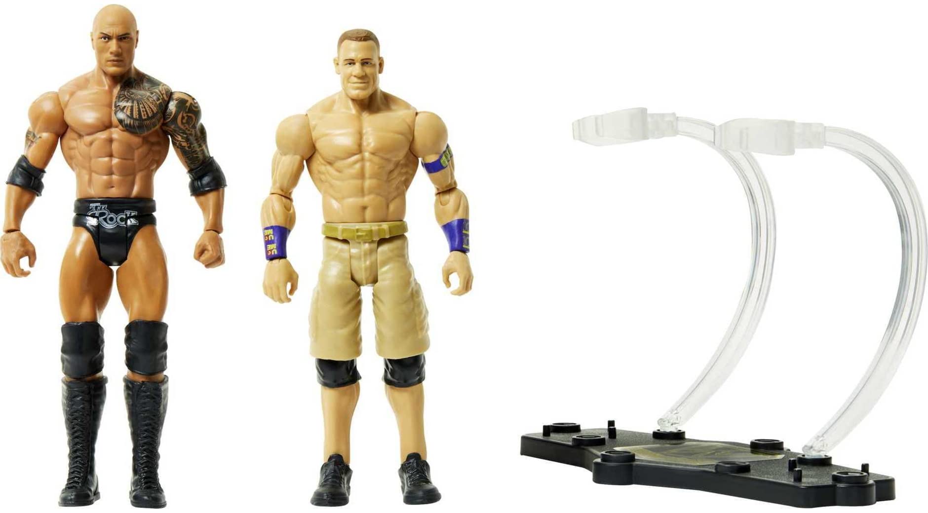 Mattel The Rock vs John Cena Championship Showdown 2-Pack 6-inch Action Figures Monday Night RAW Battle Pack for Ages 6 Years Old & Up