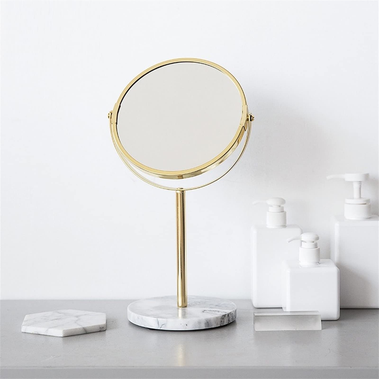ALUKAP Desk Mirror PU Mini Makeup Mirror Portable Vanity Mirror Cosmetic Mirror Makeup Vanity Pocket Compact Mirror
