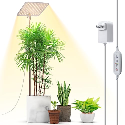 Barrina Plant Grow Light, 182 LEDs Full Spectrum Grow Lights for Indoor Plants, Height Adjustable Growing Lamp Fixture with Automatic Timer 3/6/12H, 7 Dimmable Levels, 3 Color Mode for Large Plants