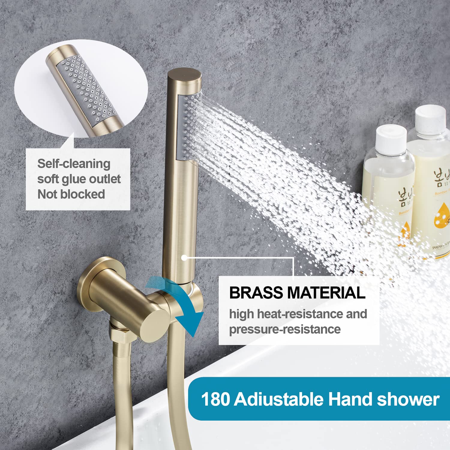AZOS Waterfall Tub Spout Wall Mount, Bathroom Multiple Uses Waterfall Tub Spout High-Flow Filler Bath Tub Faucet Brushed Nickel