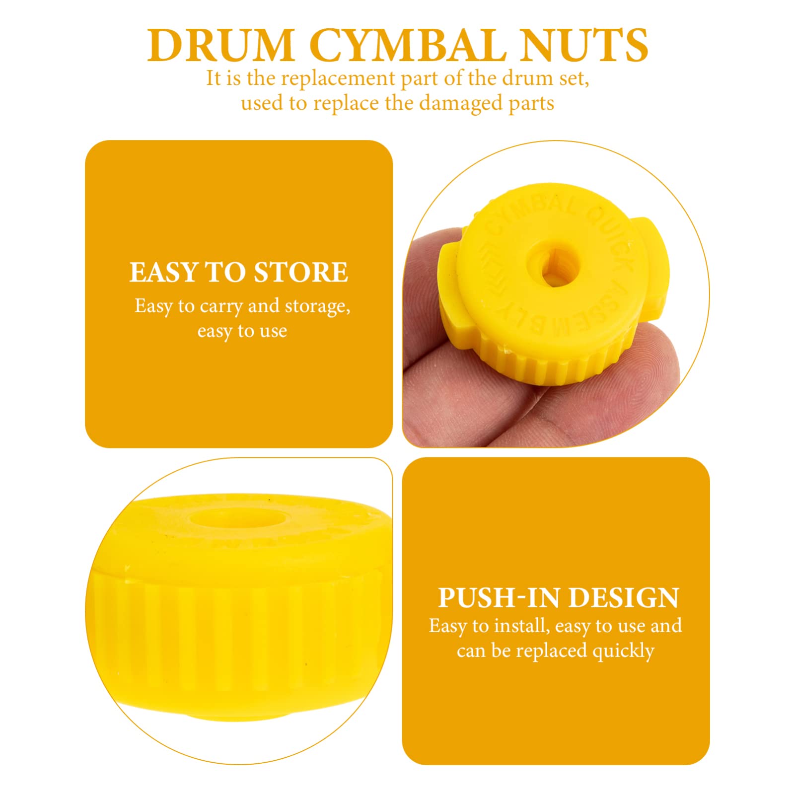 ARTIBETTER Drum Cymbal Nut Drum Set Practice Cymbal Low Volume Cymbal Pack Mute Cymbal Set
