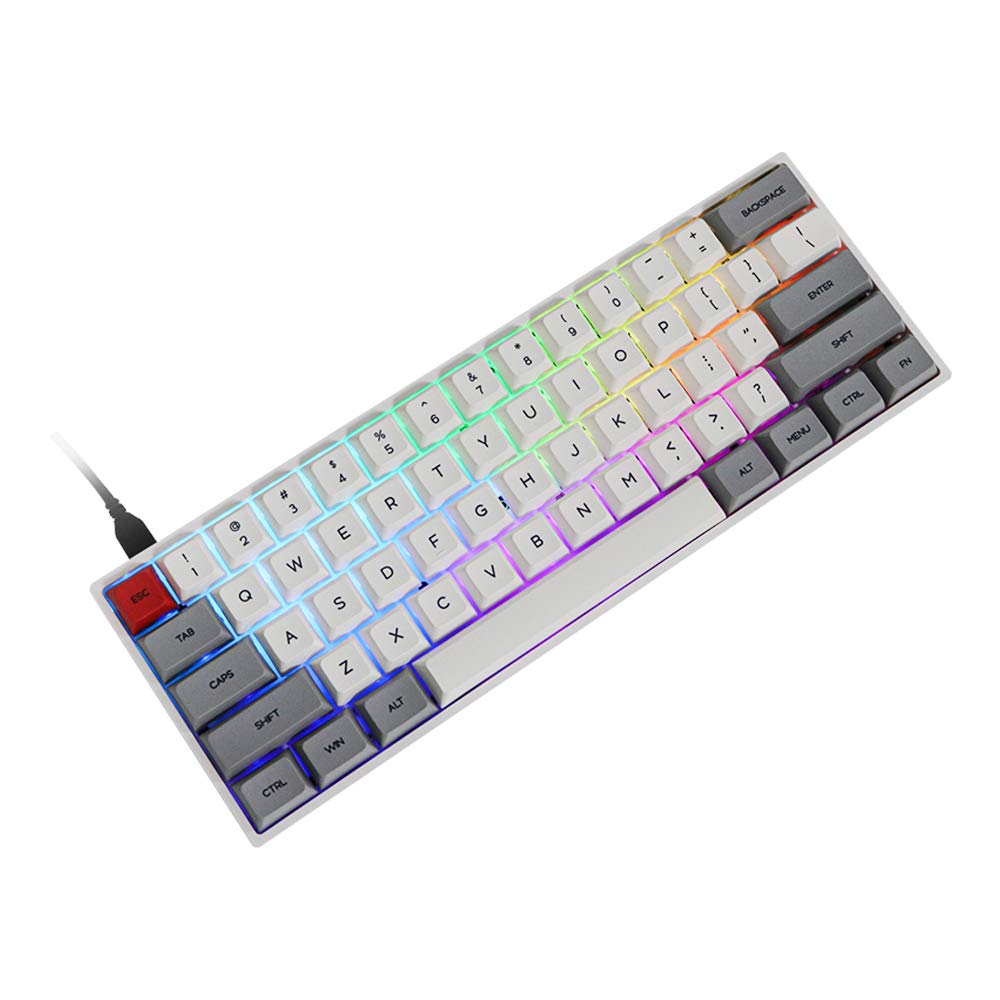 EPOMAKER SK61S 61 Keys Bluetooth 5.1 Hot Swappable Mechanical Keyboard with RGB Backlit, NKRO, Water-Resistant, Type-C Cable for Win/Mac/Gaming (Gateron Optical Blue, Grey)