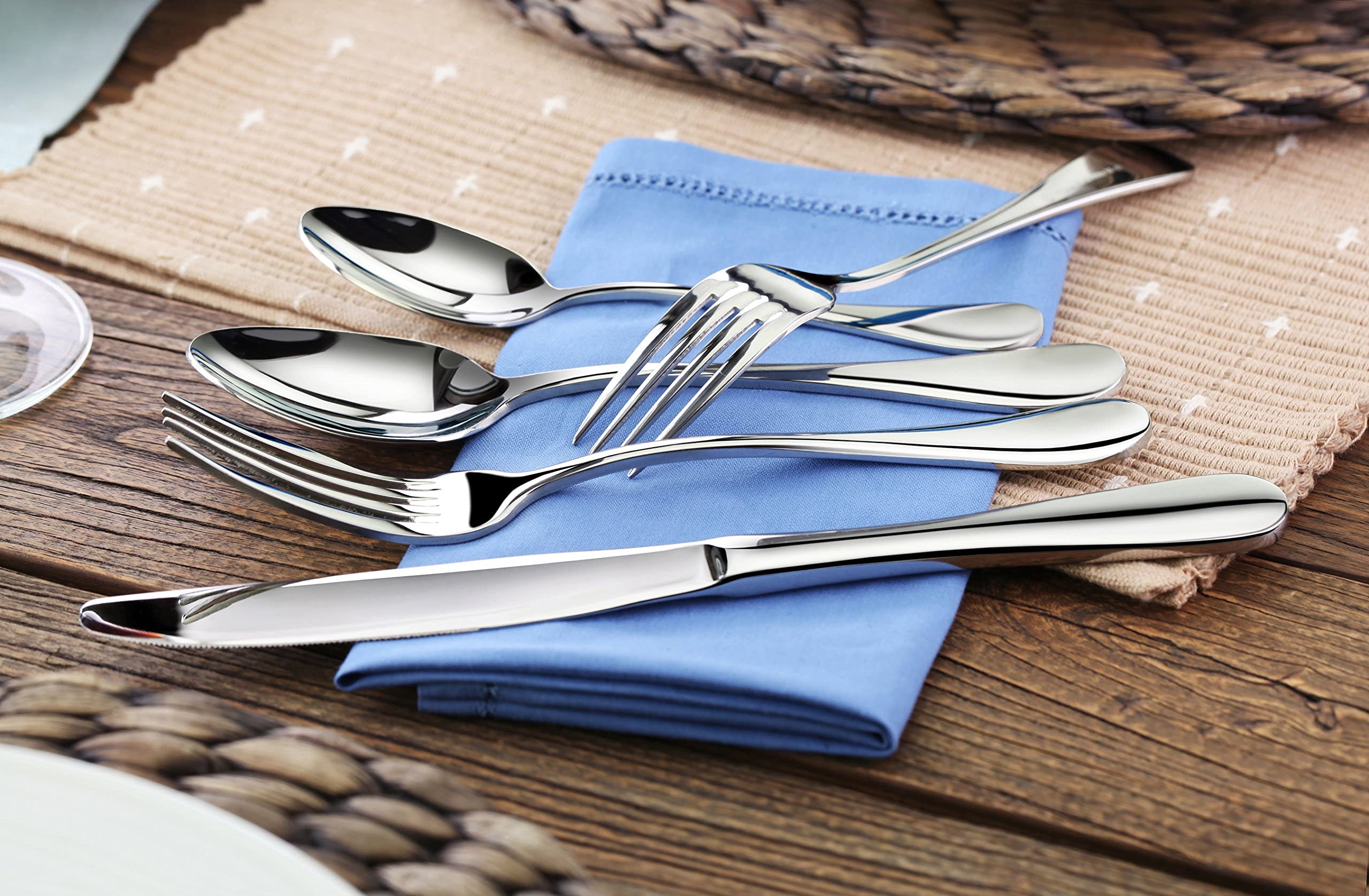 Artaste 56389 Rain 18/10 Stainless Steel Flatware 20-Piece Set, Service for 4