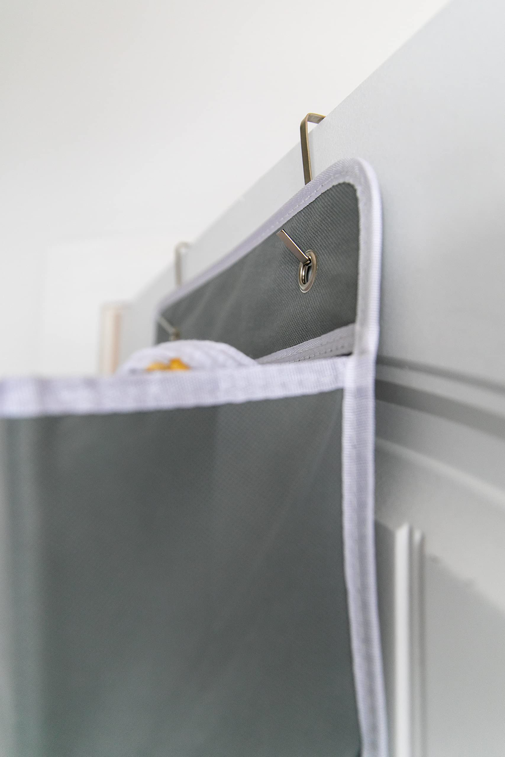 Cradle Essentials Over Door Hanging Organizer | Storage Caddy for Newborn and Baby Items, Stuffed Animals | Large Pockets with Clear Windows for Nursery, Mudroom, Bathroom, Laundry, Pantry, Closet