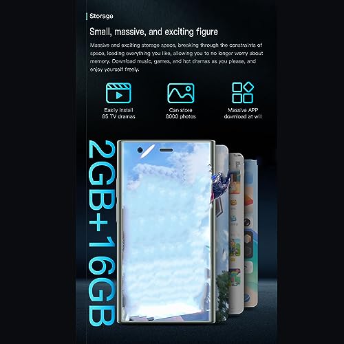 banapoy SOYES S23 Pro Mini Smartphone, 3.0 Inch 3D Glass Ultra Thin WiFi 2GB RAM 16GB ROM 0.3MP Front 2MP Rear Camera 3G Pocket Cell Phone for Android 8.1 (Purples)