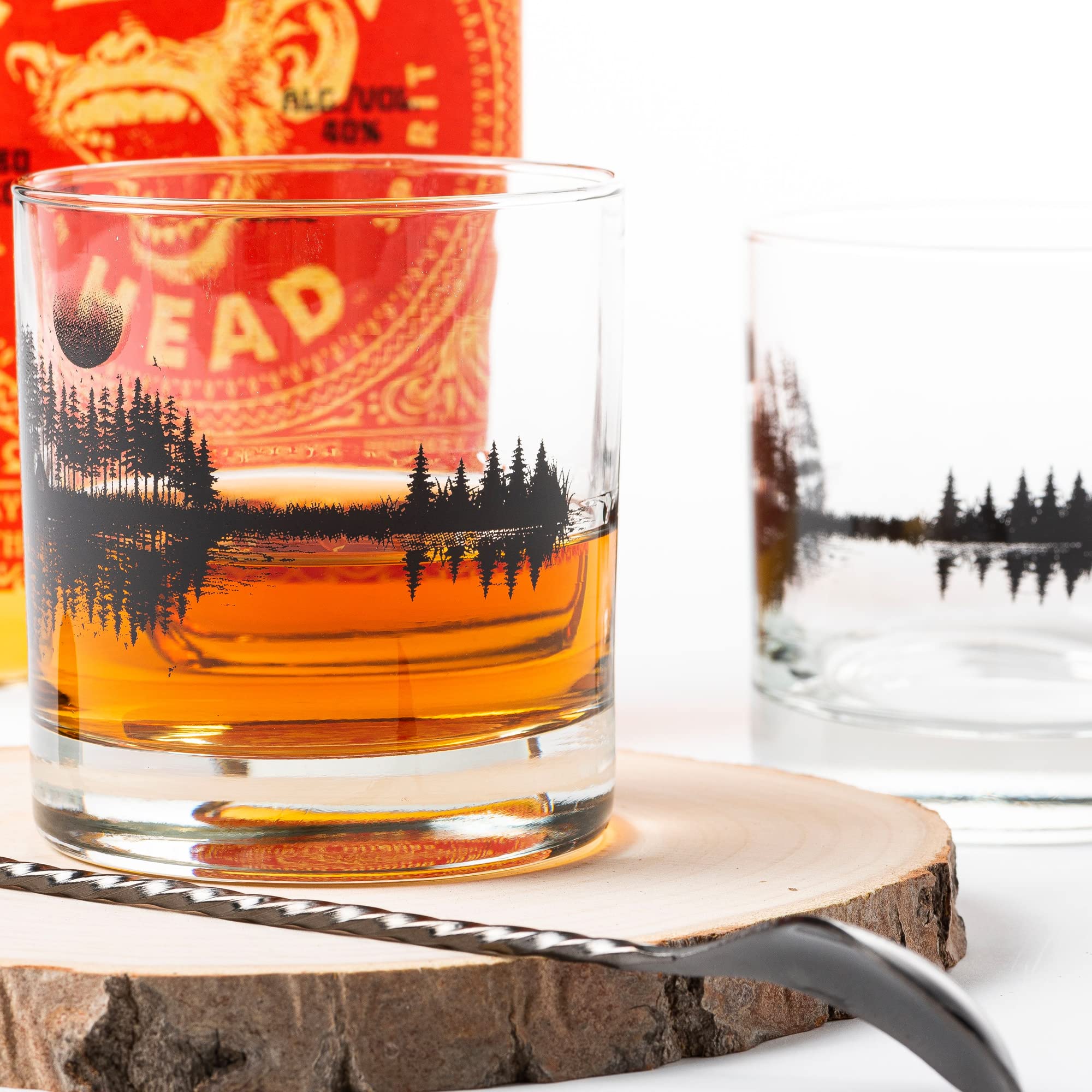 Black Lantern Whiskey Glasses β Nature Guitar Rock Glasses, Old Fashioned Bar Glasses, Set of 2 Tumbler Glasses, Drinking Glasses with Great Gift Packaging - Father's Day