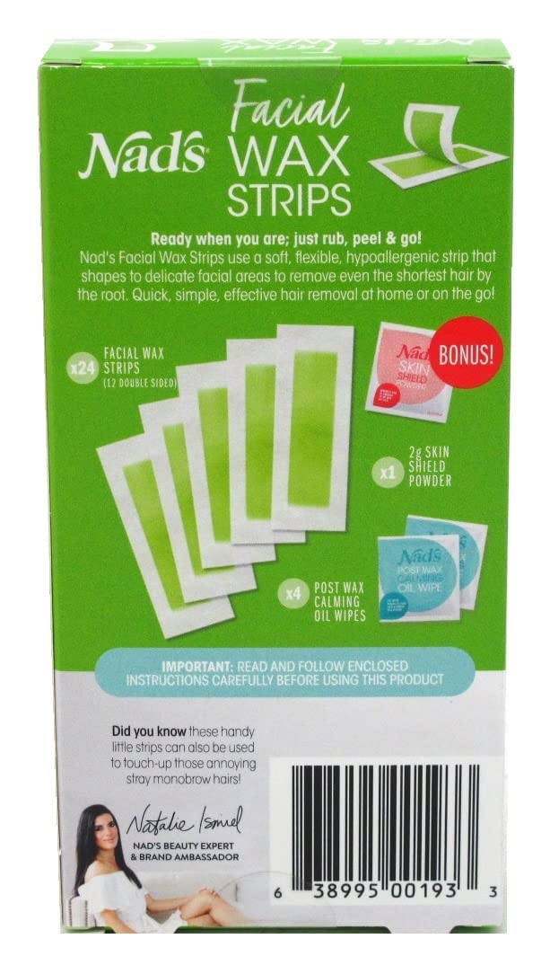 Nads Hair Removal Facial Strips 24 Count