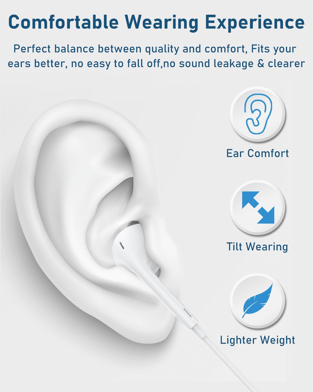 Apple Earbuds with Lightning Connector [Apple MFi Certified] Headphones Built-in Microphone & Volume Control, Noise Isolating Earphones for iPhone 14/13/12/11 Pro Max/XR/X/SE/8P/8/7P/7-All iOS System