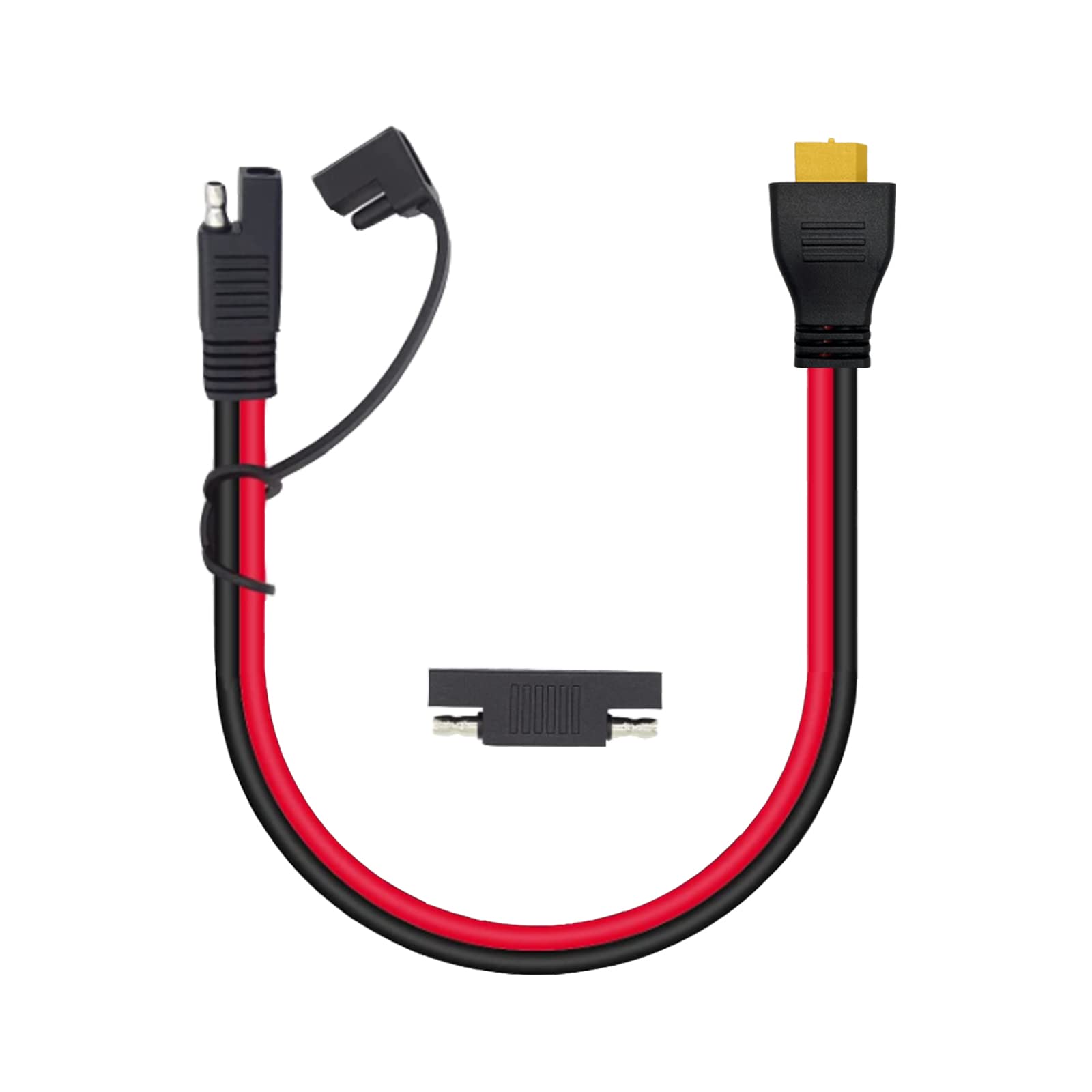 AnkEnergy 12AWG XT60 to SAE Connector Extension Cable for Solar Generator Portable Power Station SAE-XT60 (1Ft)