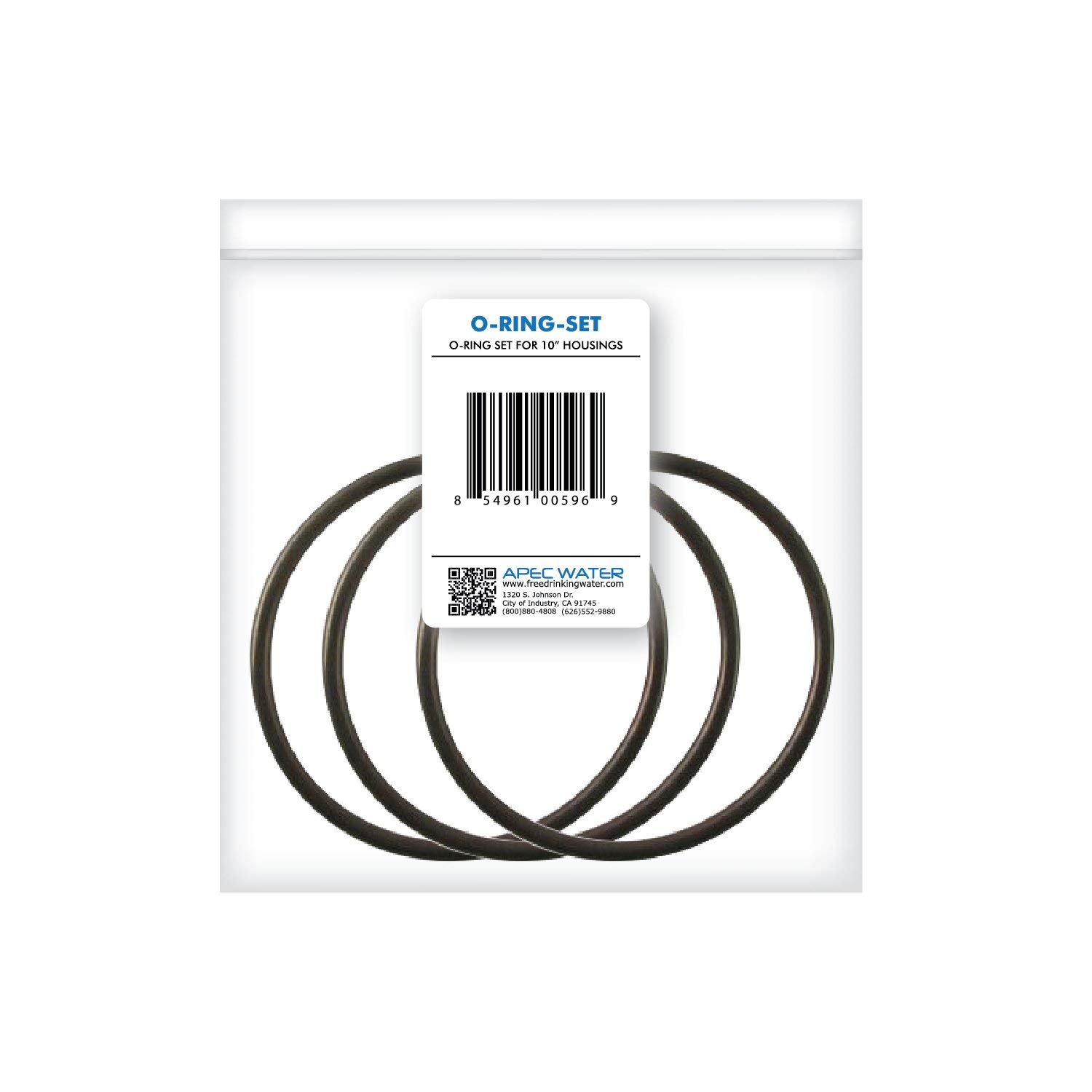 APEC Water Systems SET 3 Pcs 3.5" O.D. Replacement O-Ring For Reverse Osmosis Water Filter Housings, Black, O-RING-SET