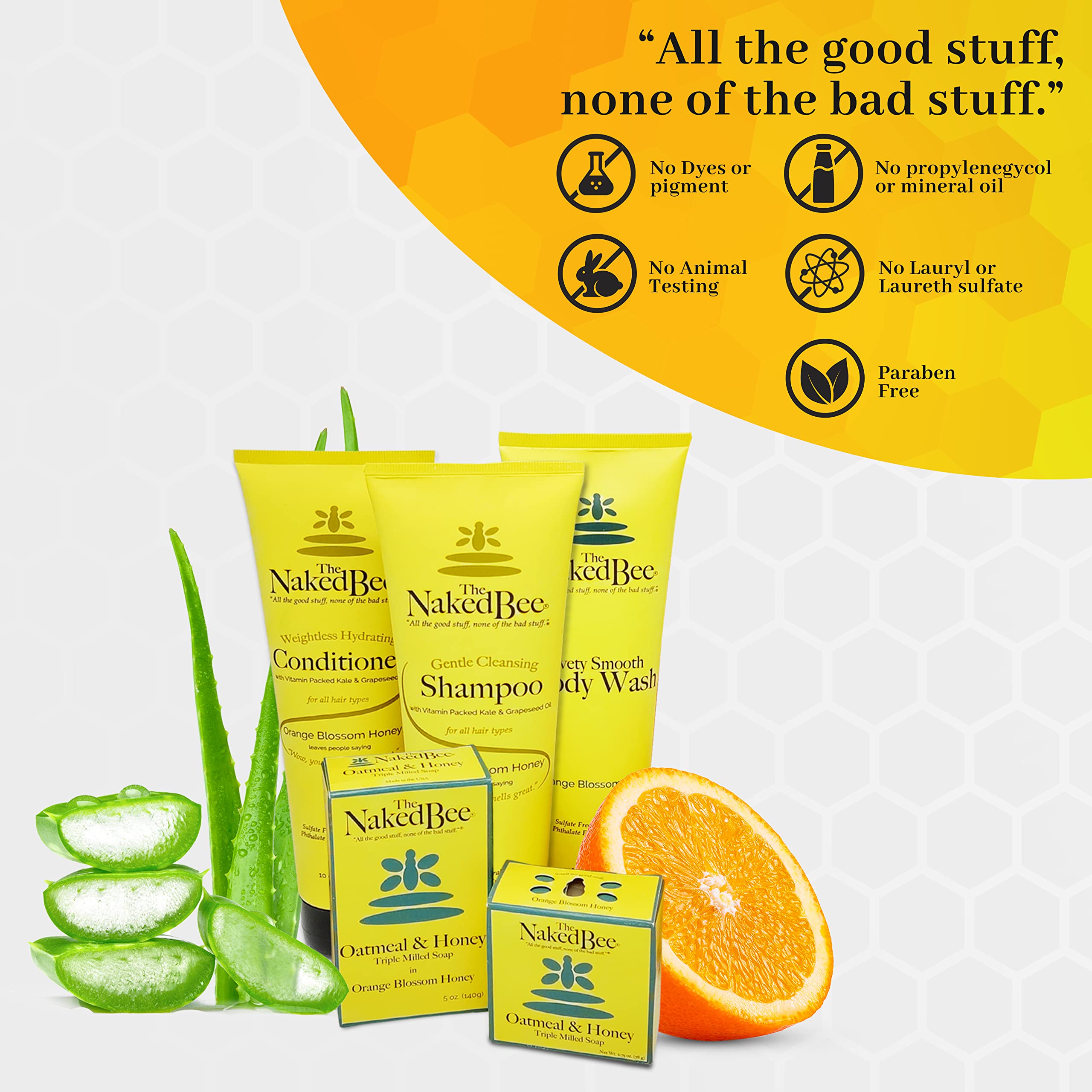 The Naked Bee Lip Balm in Orange Blossom Honey, Grapefruit Blossom, and Pomegranate & Honey (0.15 oz) - 3 Pack