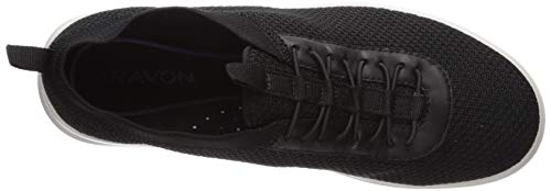 Aravon Women's PC Mesh Bungee Sneaker, Black Knit, 9