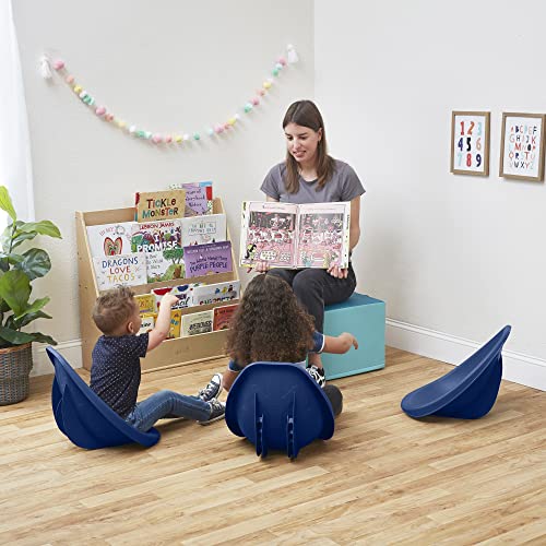 ECR4Kids Leaf Floor Seat, Rocker Chair, Navy, 6-Piece