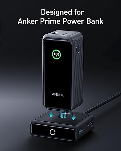 Anker Charging Base, 100W Fast Charging with 4 Ports, for Anker Prime Power Bank, Compatible with MacBook, iPhone 15/15 Plus/15 Pro/15 Pro Max/14 Series, Samsung, Pixel (Power Bank Not Included)