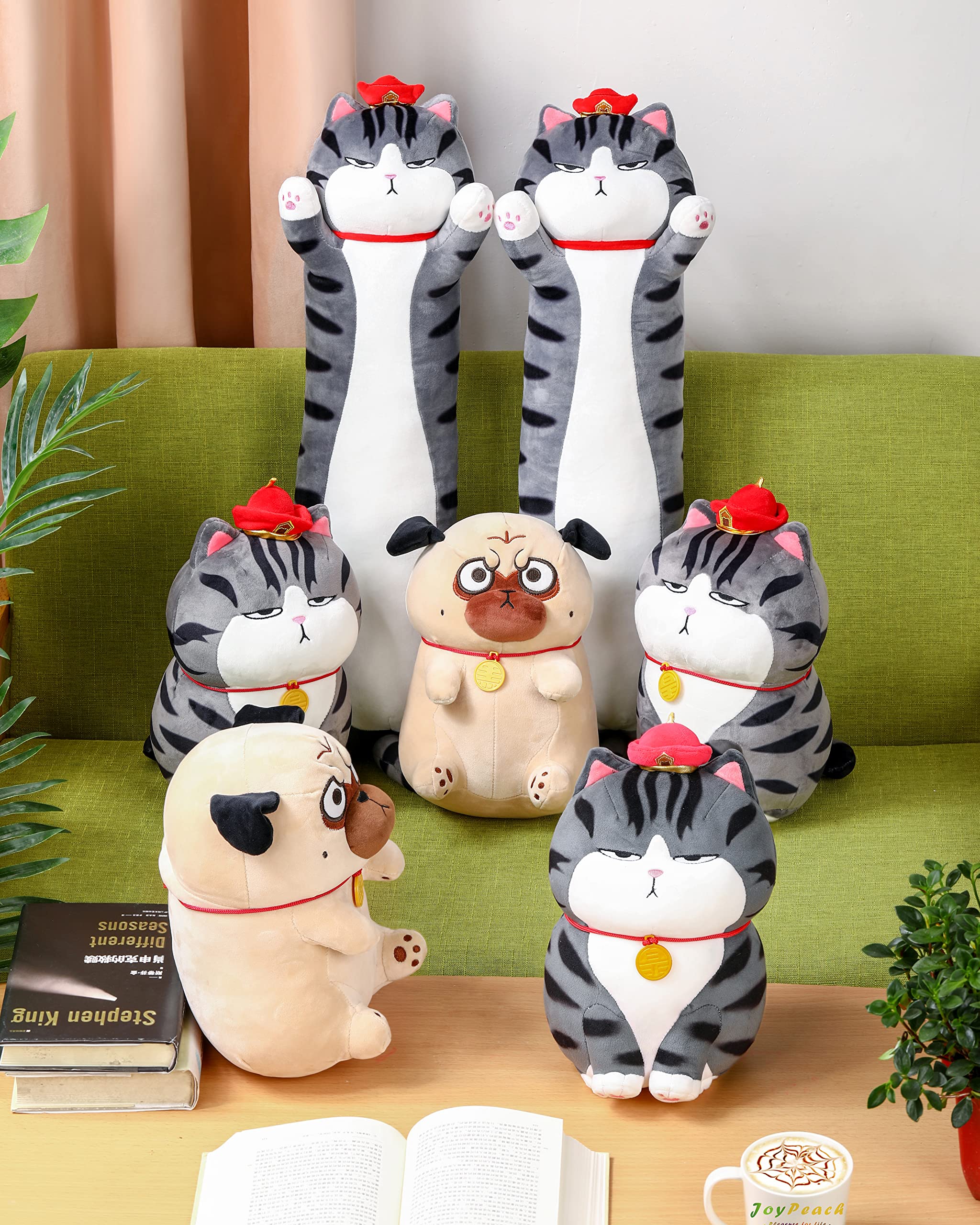 Joy Peach Plushies,Cat Plush Toys,30 in Super Soft Cat Pillow,Cat Plush Pillow for All Ages,Relieves Loneliness and Fatigue