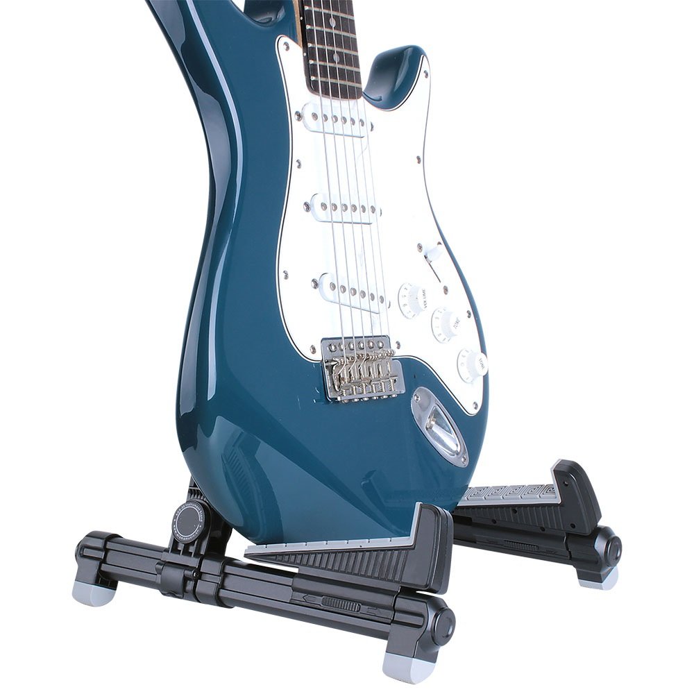 Alumium Ally A Frame Universal Folding Acoustic Guitar Stand, Suitable for Electric Guitars, Bass Guitars (Gold)