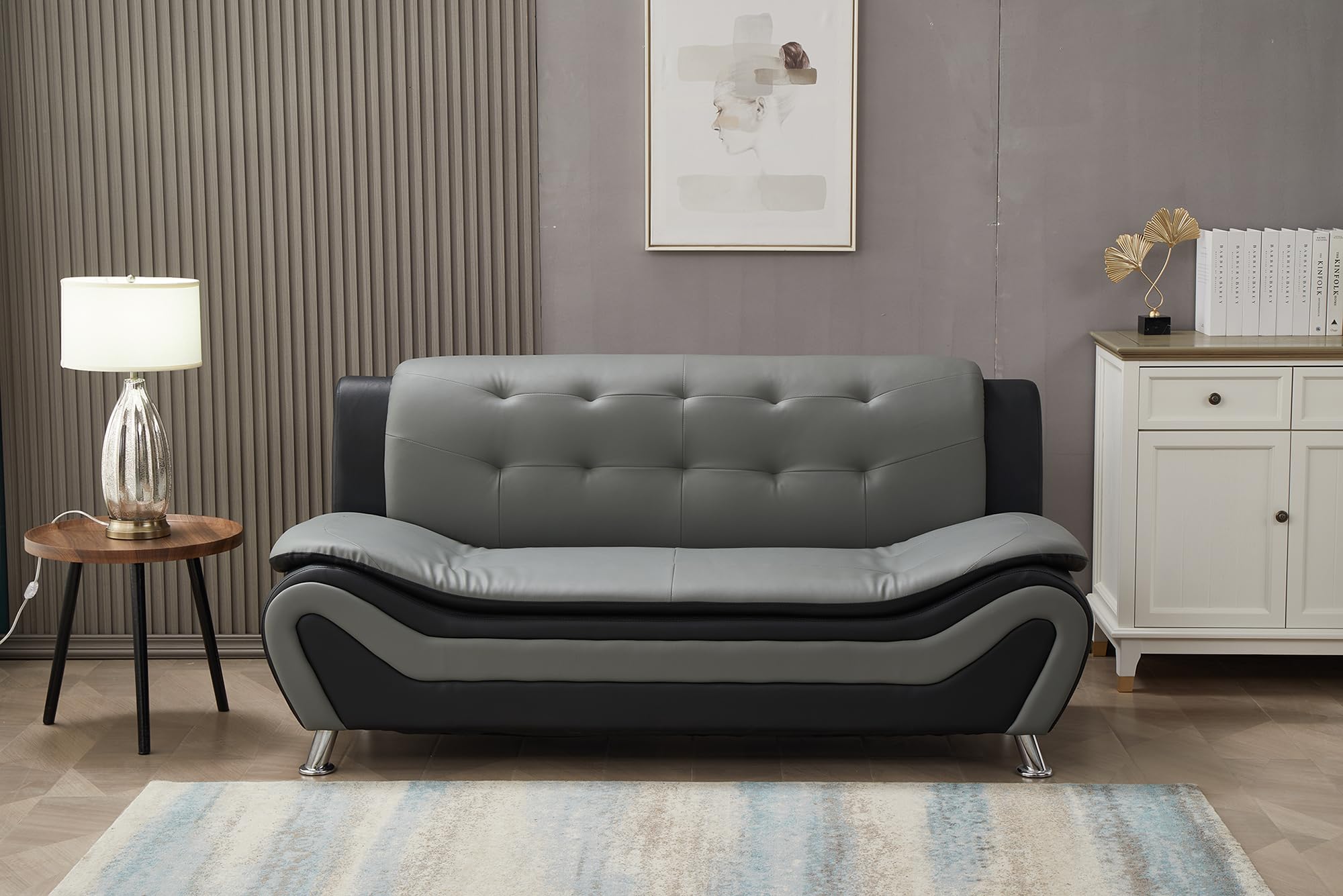 Kingway Inc Sofas, 3 Seat, Black