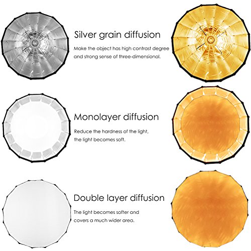 NEEWER Hexadecagon Softbox 36 inches/90 centimeters with Grey Rim and Bowens Mount, Portable Softbox Diffuser Compatible for NEEWER CB60 CB100 CB150 CB60 RGB and Other Bowens Mount Lights