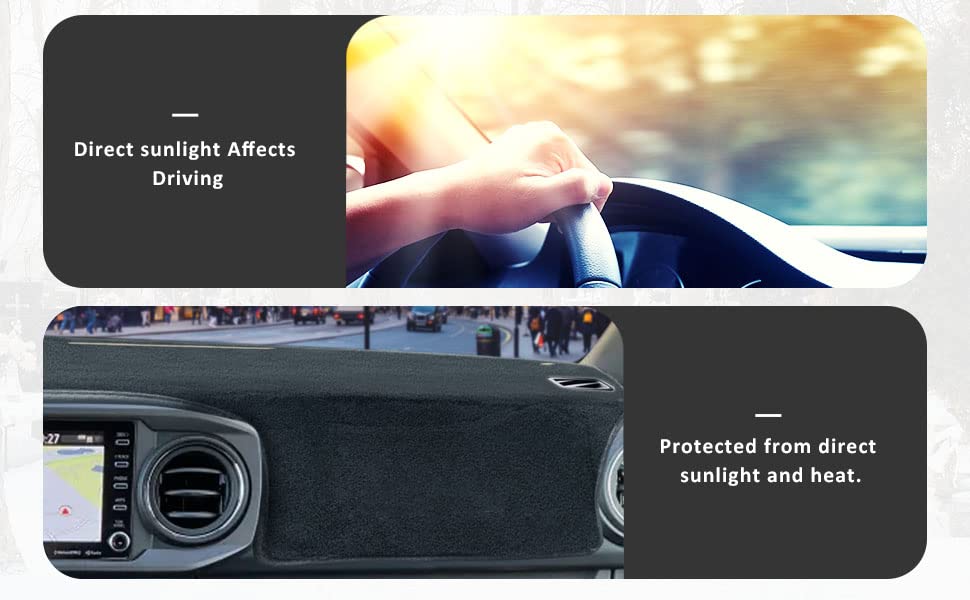auovo Dashboard Cover Mat Compatible with Toyota Tacoma 2016 2017 2018 2019 2020 2021 2022 2023 Anti-Slip Dash Cover Dash Carpet Cover Sunshield Protector