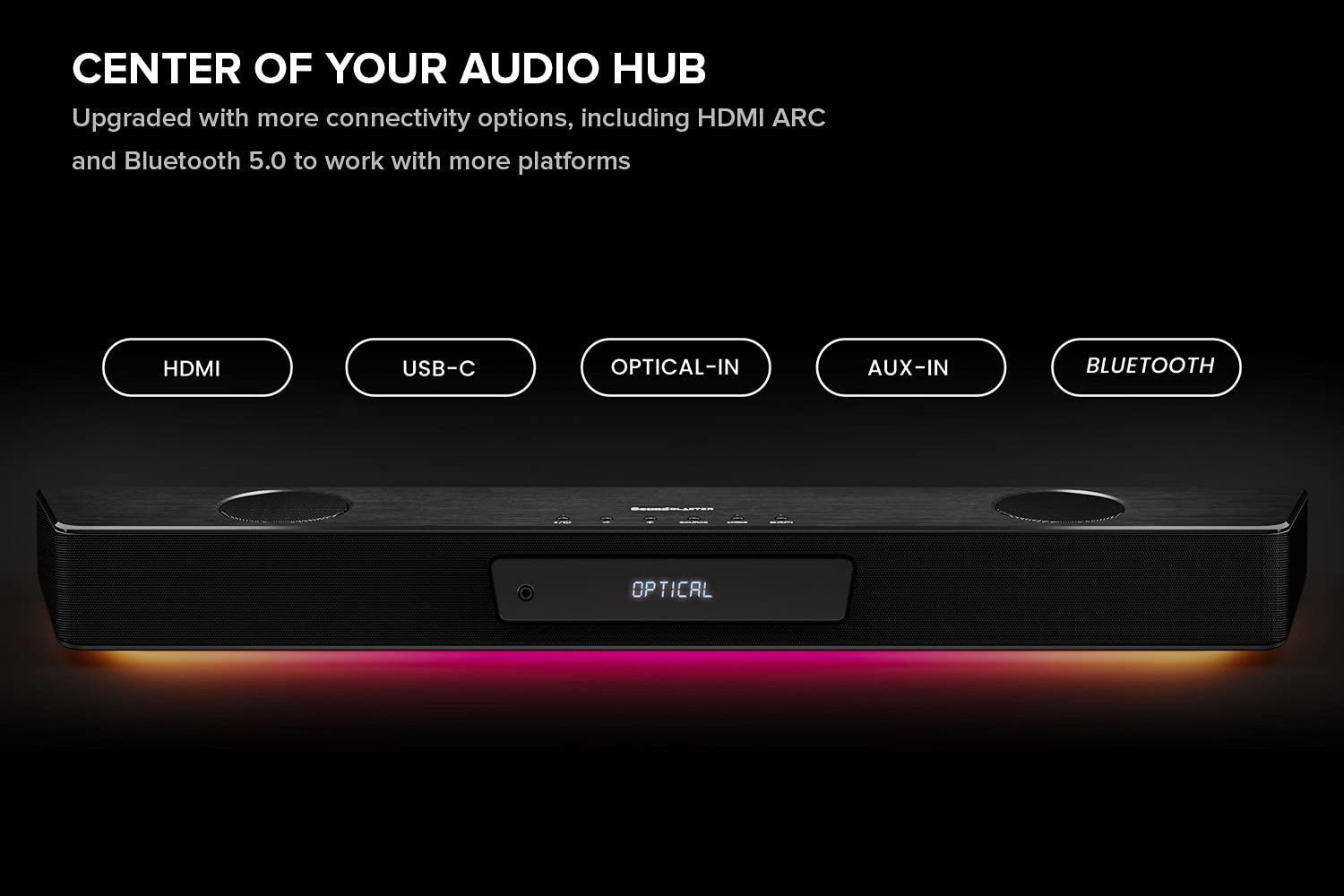 Creative Sound Blaster Katana V2 RGB True 5.1 Multi-Channel Gaming Soundbar with Subwoofer, ft. Tri-Amplified 5-Driver Design and Super X-Fi Technology, SXFI Battle Mode