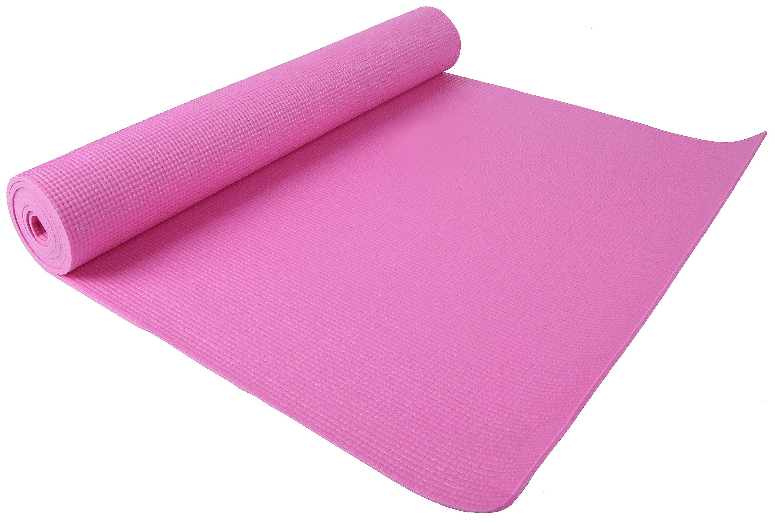 BalanceFrom Everyday Essentials 1/4-Inch All Purpose High Density Non-Slip Exercise Yoga Mat with Carrying Strap, Pink