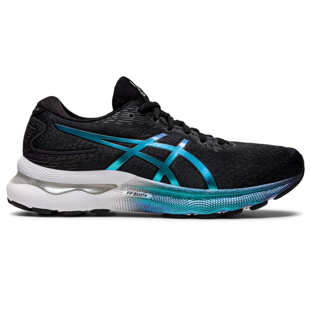 ASICS Women's Gel-Nimbus 24 Platinum Running Shoes, 8.5, Black/Black