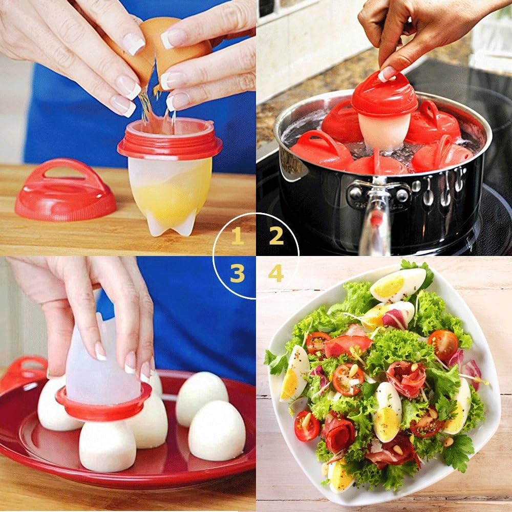 WolfuM Egg Crafter Cooking Pods,Egg Crafter Cooking Pods for Perfectly Shaped Eggs,Perfect Shape Eggs, Egg Molds, Egg Cooking Accessories, Kitchen Gadgets (Color : 6pcs)