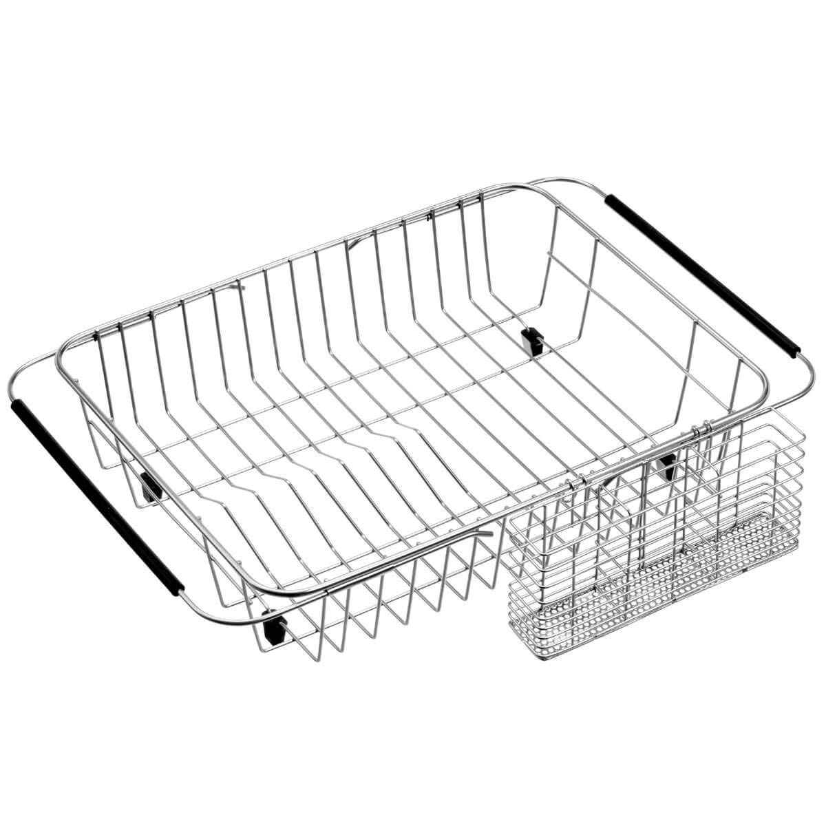 ARCCI Expandable Dish Drying Rack Over The Sink, Large Capacity Sink Dish Rack Drainer Plate Organizer Shelf with Removable Utensil Holder, Dish Drainer Rack for Kitchen Counter, Inside Sink