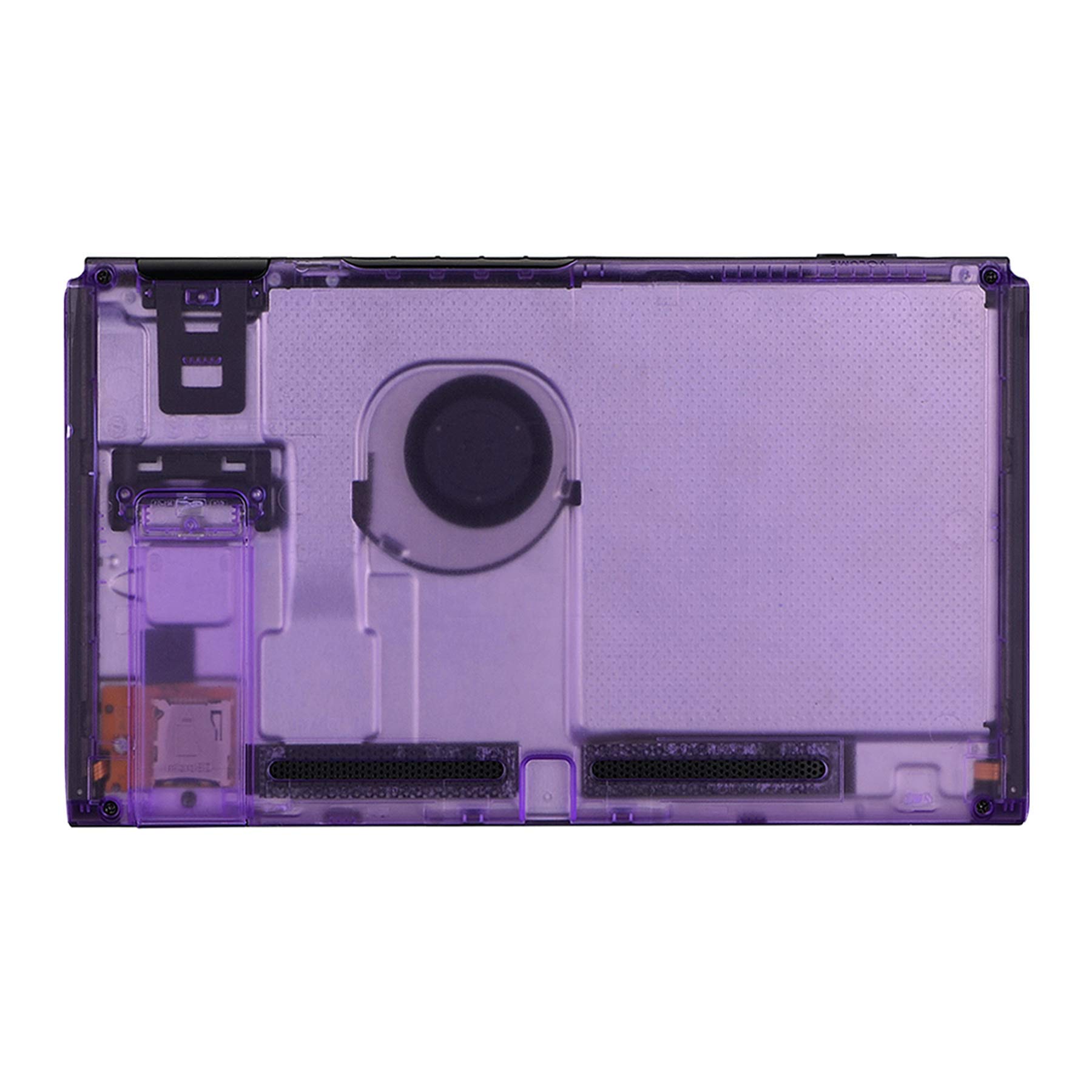 eXtremeRate Back Plate for Nintendo Switch Console, NS Joycon Housing Shell (D-Pad Version) with Full Set Buttons, DIY Replacement Shell for Nintendo Switch - Clear Atomic Purple