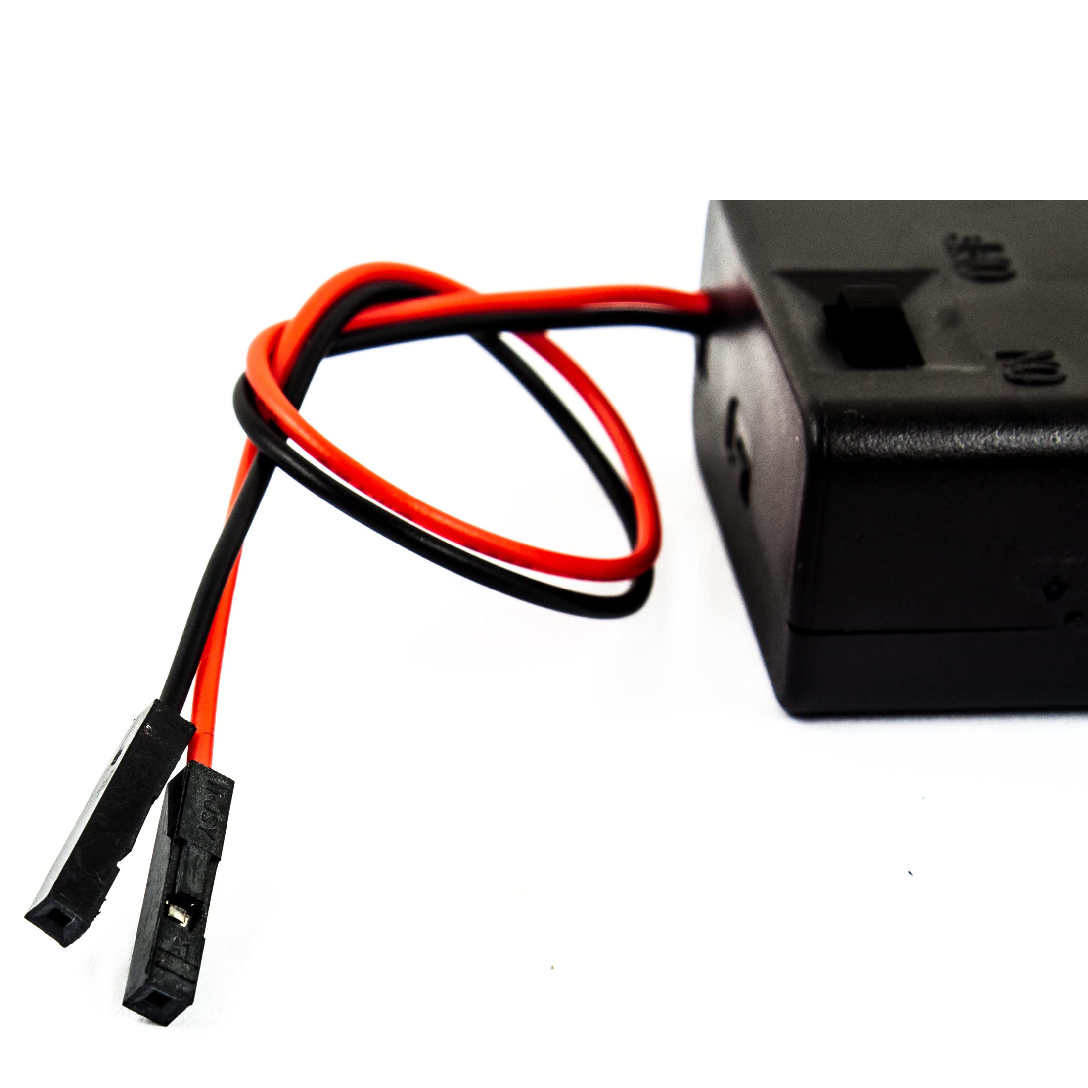 crazydiodes 2pcs Battery Holder 2 Slots aa 1.5v Total 3v Battery Box with Female Pin Header On Off Switch