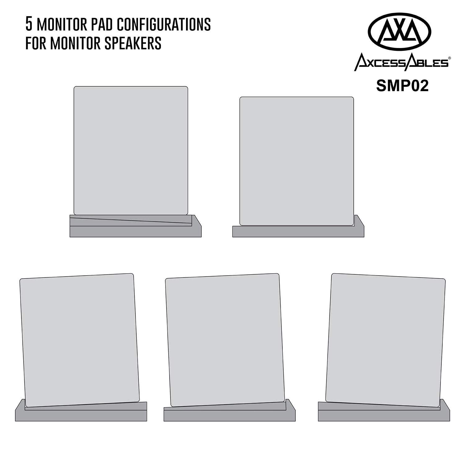 AxcessAbles Large Studio Speaker Isolation Pads for Monitors 8-inch, 7 or 6.5 | Speaker Isolation Pads for Yamaha HS, KRK ROKIT | Speaker Risers | Acoustic Isolation Speaker Foam