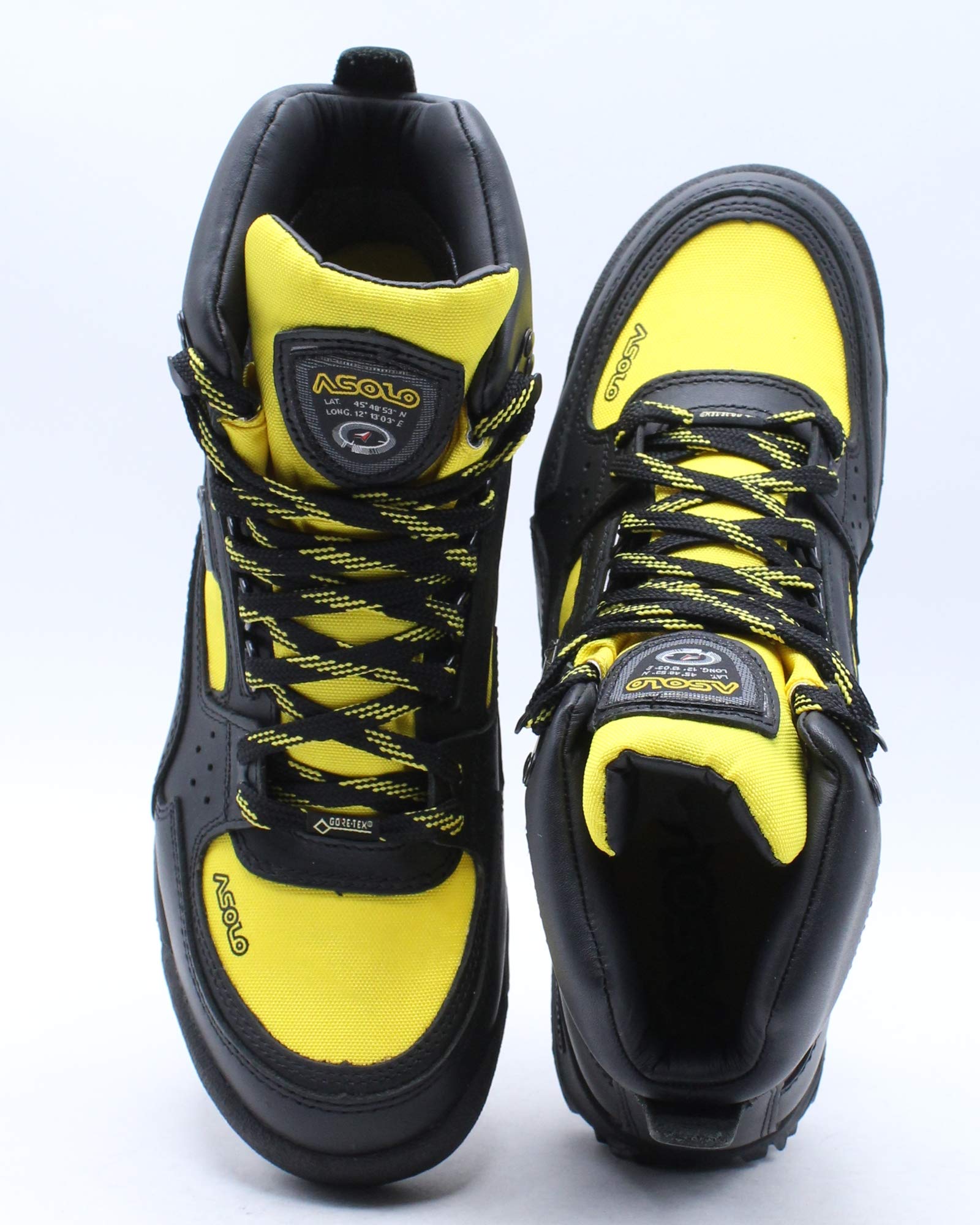 Asolo Mens Skyriser Boot,Black Yellow,8