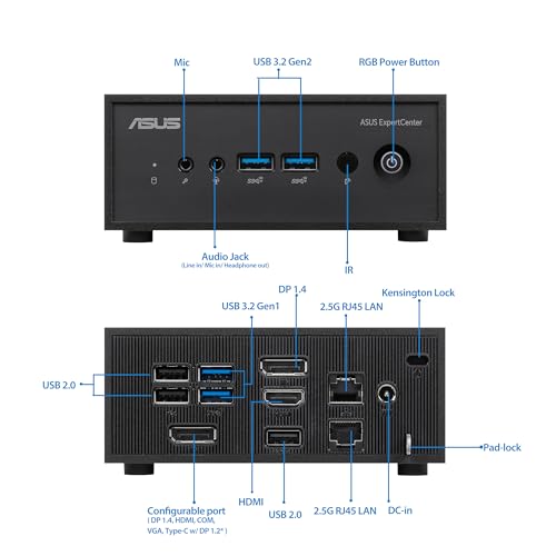 ASUS PN42-BBFN1000X1TD N100/BT5.2/65W/3Y/BK/VESA/BB Desktop, Black