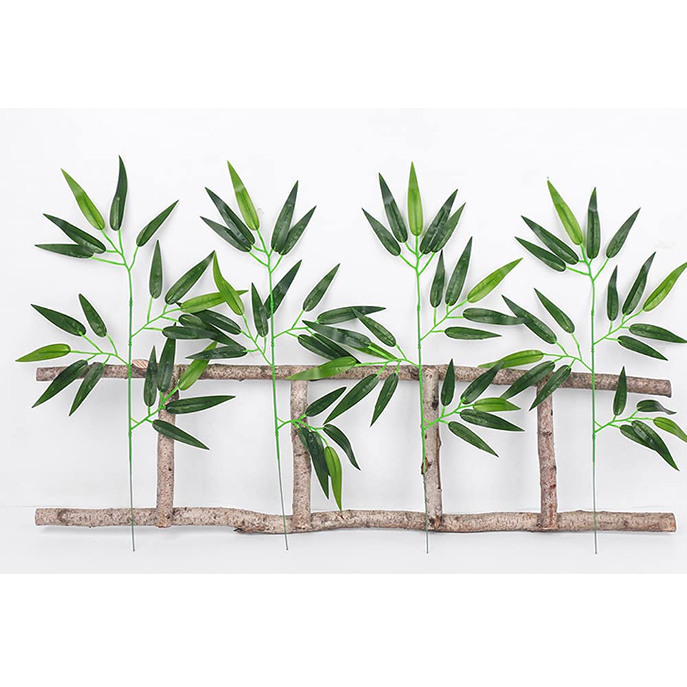 LUCKYTTTOO Artificial Plants Artificial Greenery Stems Fake Outdoor Plants Bamboo Leaves 2Pcs for Farmhouse Home Garden Wedding Indoor Outside Decor (ZHUYE)
