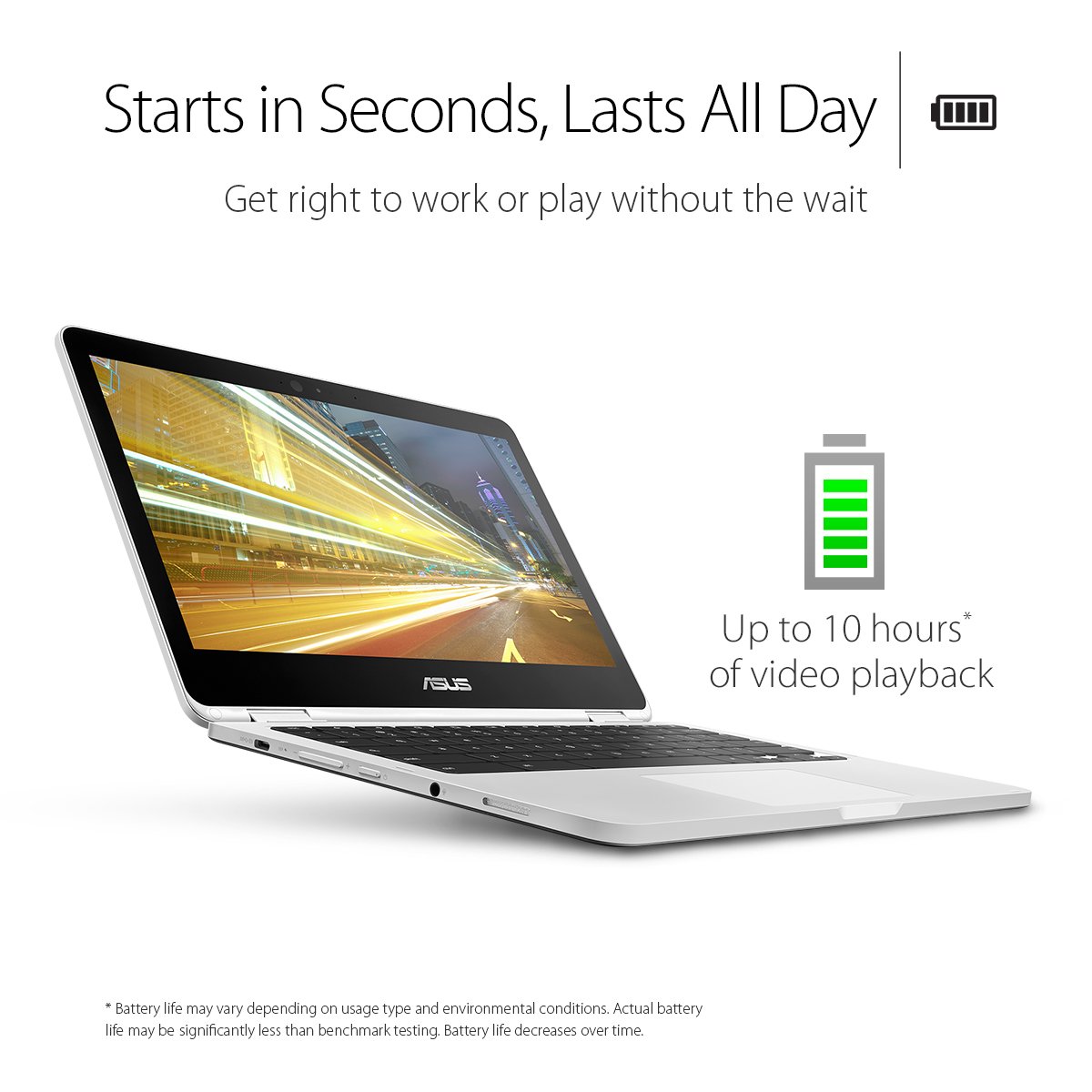 ASUS Chromebook Flip C302 2-In-1 Laptop- 12.5” Full HD 4-Way NanoEdge Touchscreen, Intel Core M5, 4GB RAM, 64GB Flash Storage, All-Metal Body, Backlit Keyboard, Chrome OS- C302CA-DH54 Silver