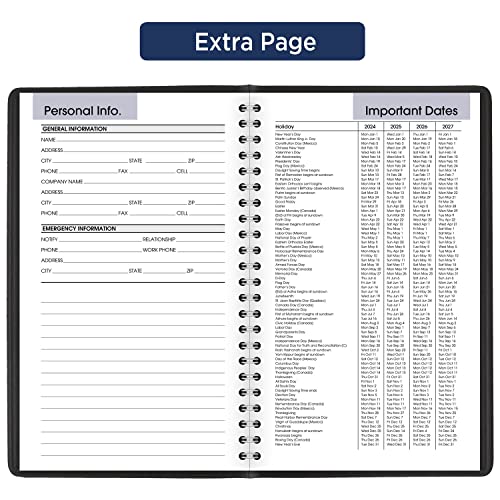 AT-A-GLANCE 2024 Weekly Appointment Book & Planner, DayMinder, 5" x 8", Small, Spiral Bound, Black (G2000024)