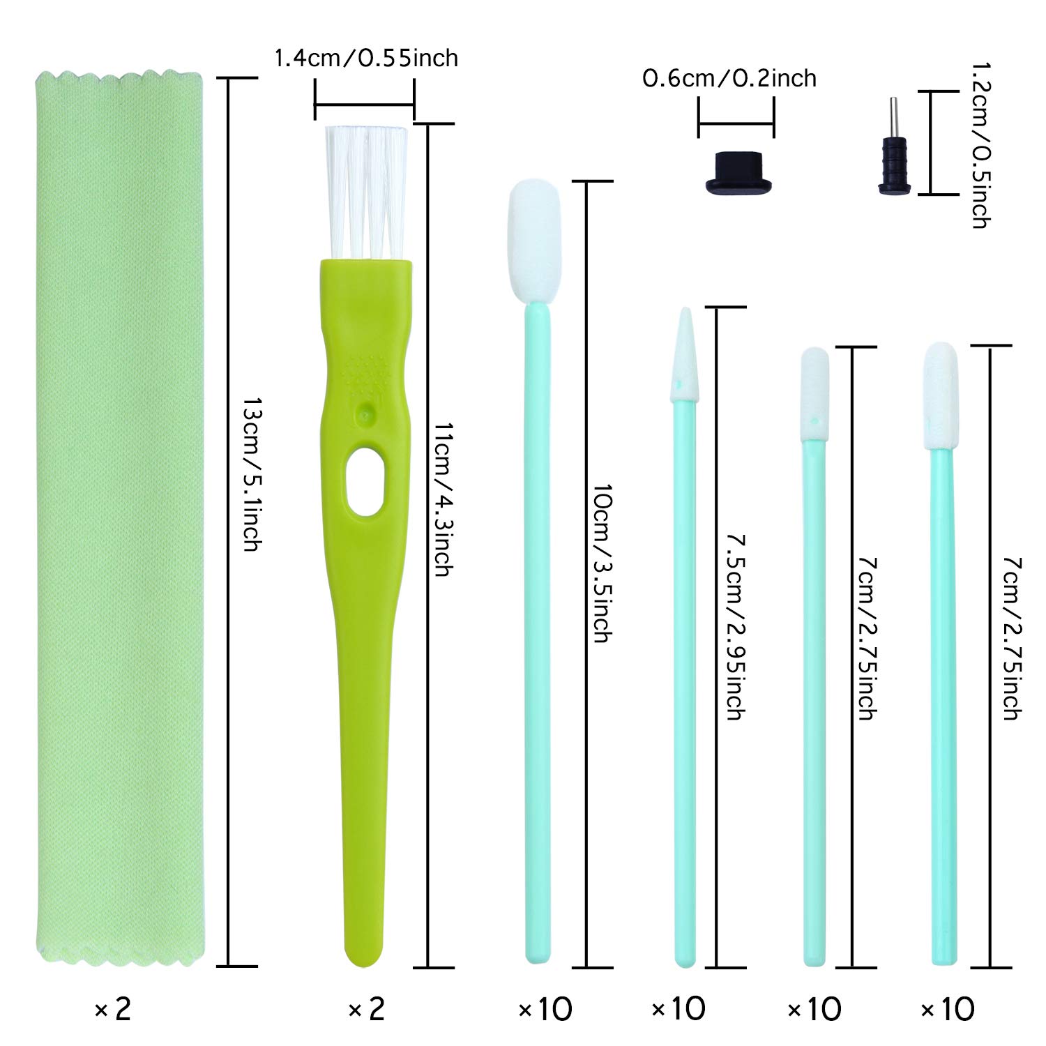 Aneco 60 Pieces Cell Phone Cleaning Kit Brush Set USB Charging Port Dust Port Covers Plug Set and Headphone Jack Cleaner Compatible with iPhone, iOS Android, Cell Phone, Electronics Cleaner