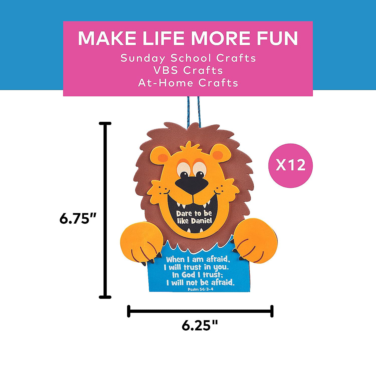 Fun Express Dare to Be Daniel Sign Kits - Makes 12 - Religous DIY Crafts for Kids and Sunday School Activities - VBS Vacation Bible School Supplies/Decor