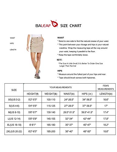 BALEAF Women's Golf Skort UPF 50 Active Athletic Skort Casual Skort Skirt with Zip Pockets Hiking Outdoor Creamy White M