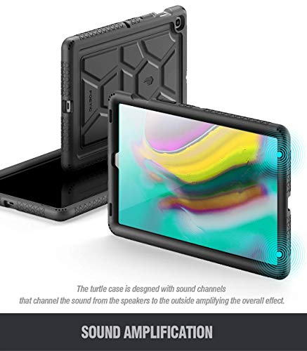 Poetic TurtleSkin Heavy Duty Case Designed for Galaxy Tab S5E 10.5 Inch (SM-T720/T725) 2019 Release, Rugged Shockproof Drop Protection Kids Friendly Protective Silicone Cover Case, Black